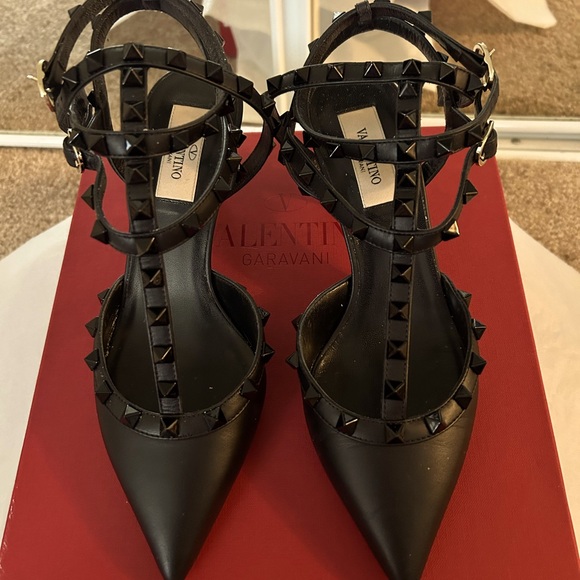 Valentino Garavani | Shoes | Valentino Black Rockstud Heels 65mm Heel ...